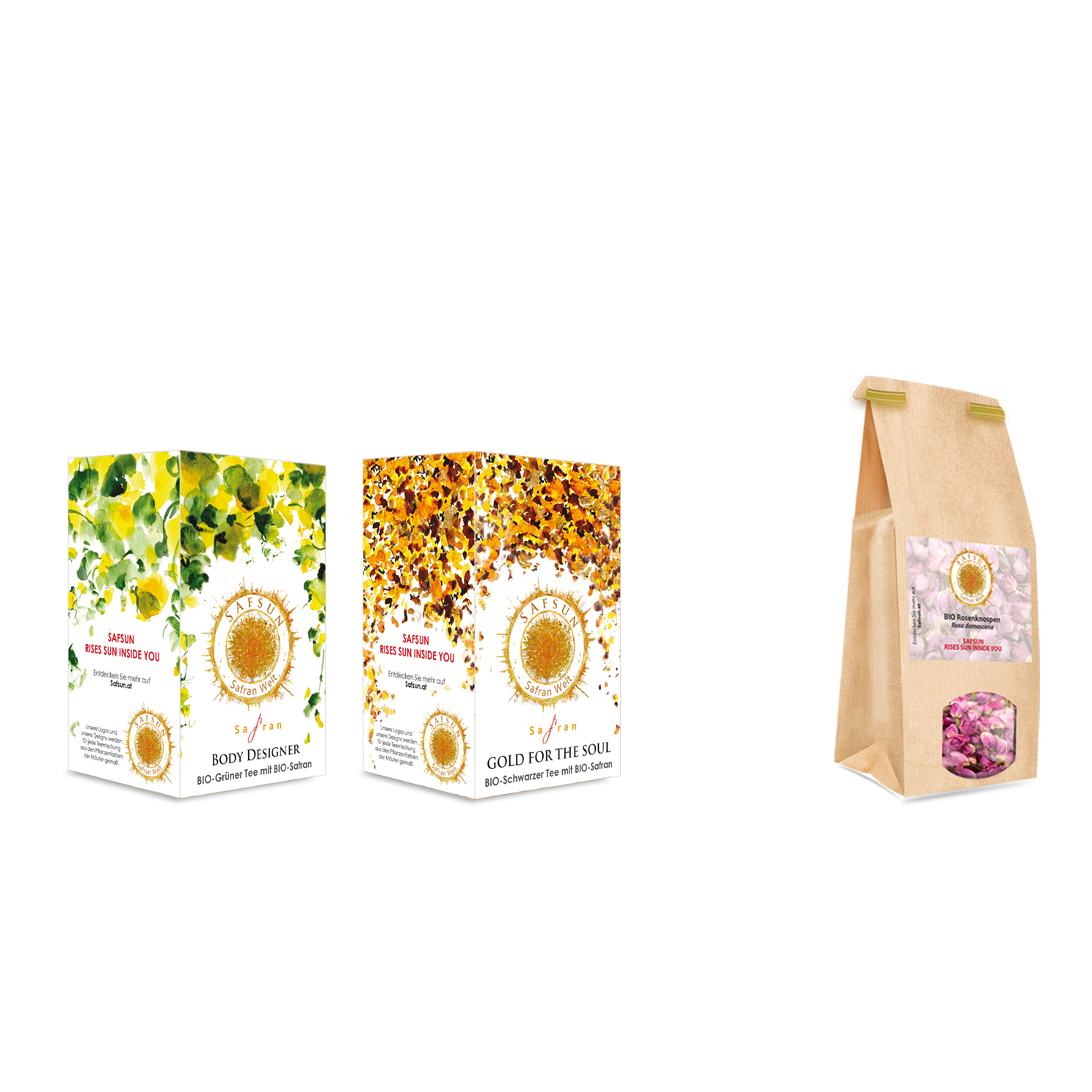 Bundle BIO Safrantees und BIO Rosenknospen-250 Gramm | www.safsun.at